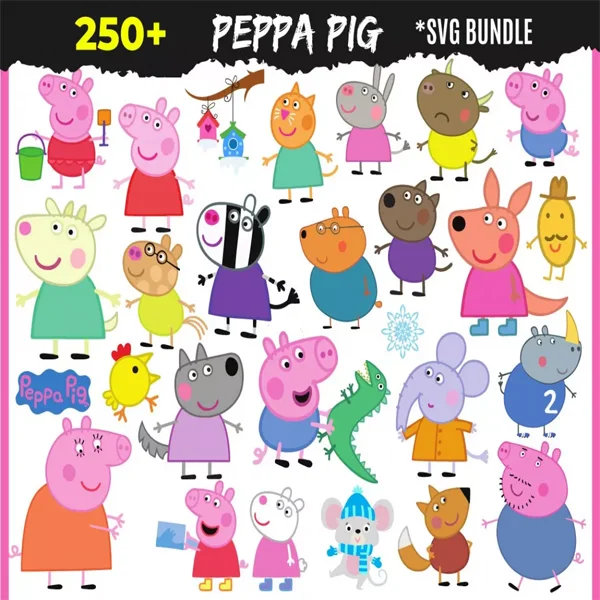 Peppa Pig SVG Bundle – Perfect for Fun Crafts and Memorable Projects!